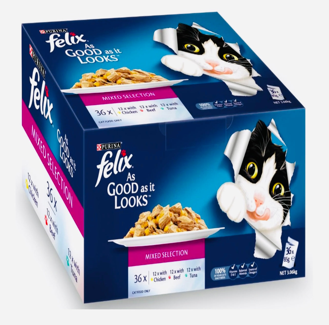 Felix as good as it looks mixed selection wet cat food 36*85gm – OZ ...